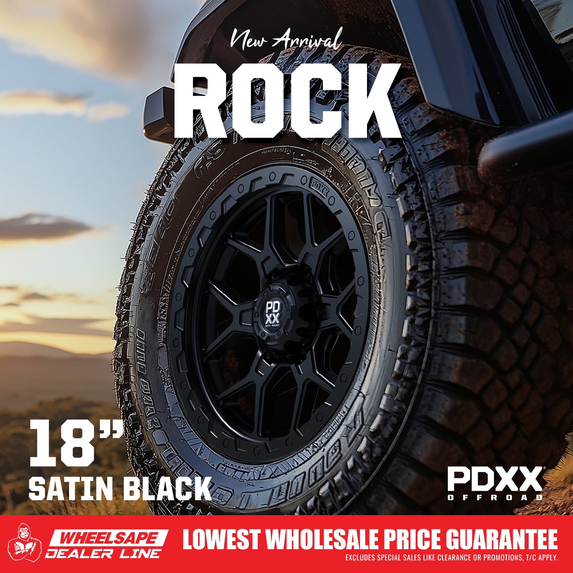 New Release: PDXX Wheels ROCK 18" Satin Black – WHEELSAPE AUSTRALIA
