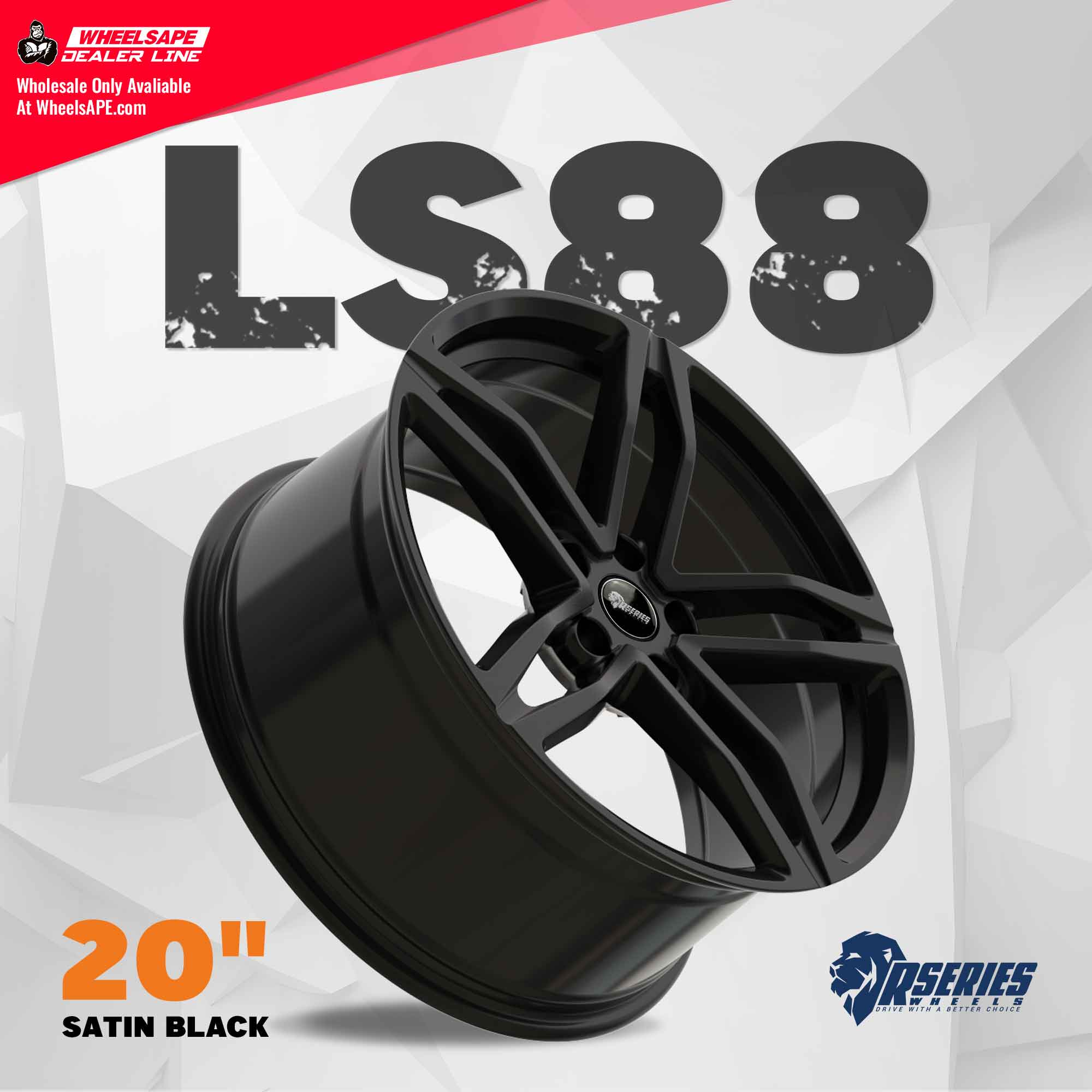 New Release : Rseries Wheels , LS88 20inch Staggered Satin Black ...